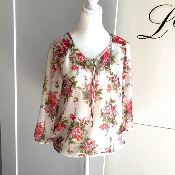 VENUS | Tops | Venus Sheer Floral Banded Top | Poshmark